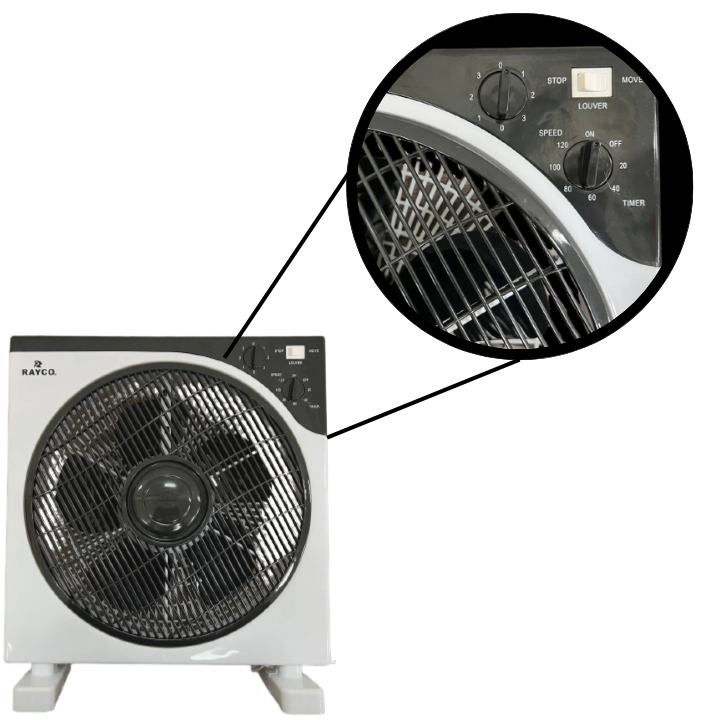 Rayco 12 Inch Louver Inch Box Fan RBF1112 With Timer Portable Desk Fan ...