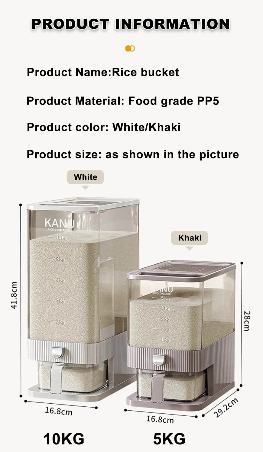 SG Stock LILI Rice Storage Box Grain Container Kitchen Cereal Rice ...