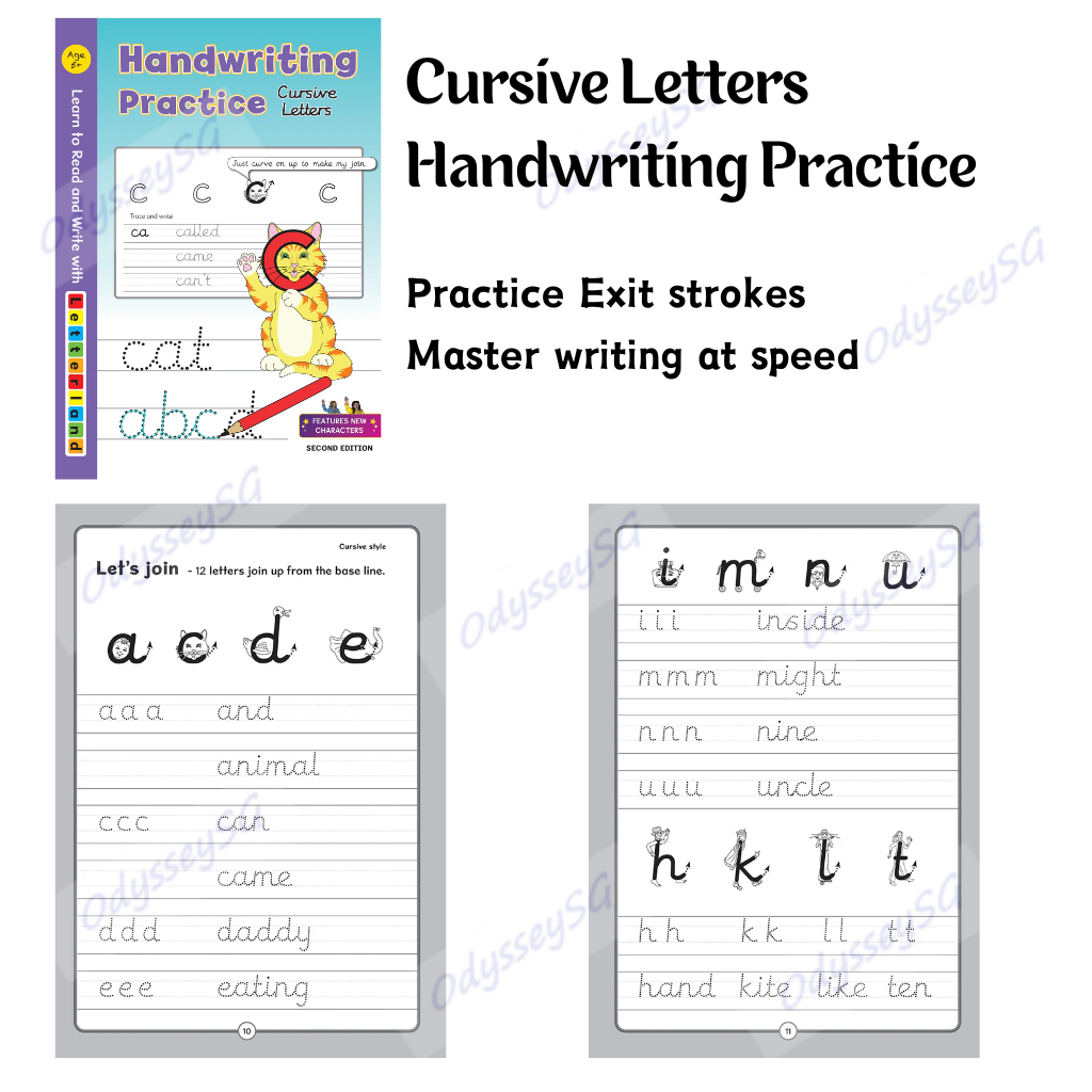 LETTERLAND Children Handwriting Practice - Precursive / Cursive Letters ...