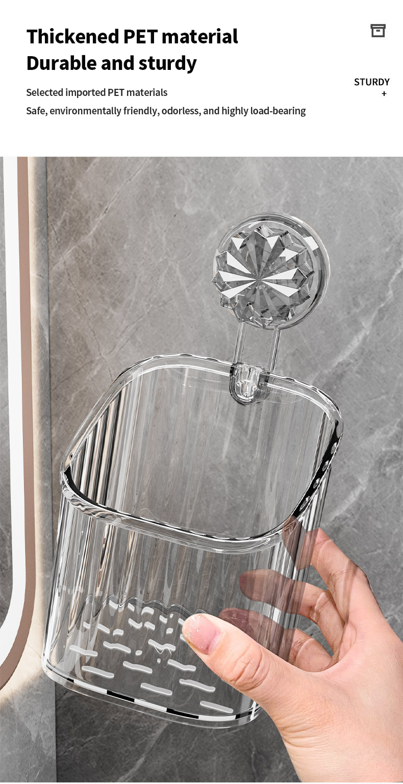 (HOME+) Luxury Bathroom Suction Cup Storage Rack | Shopee Singapore