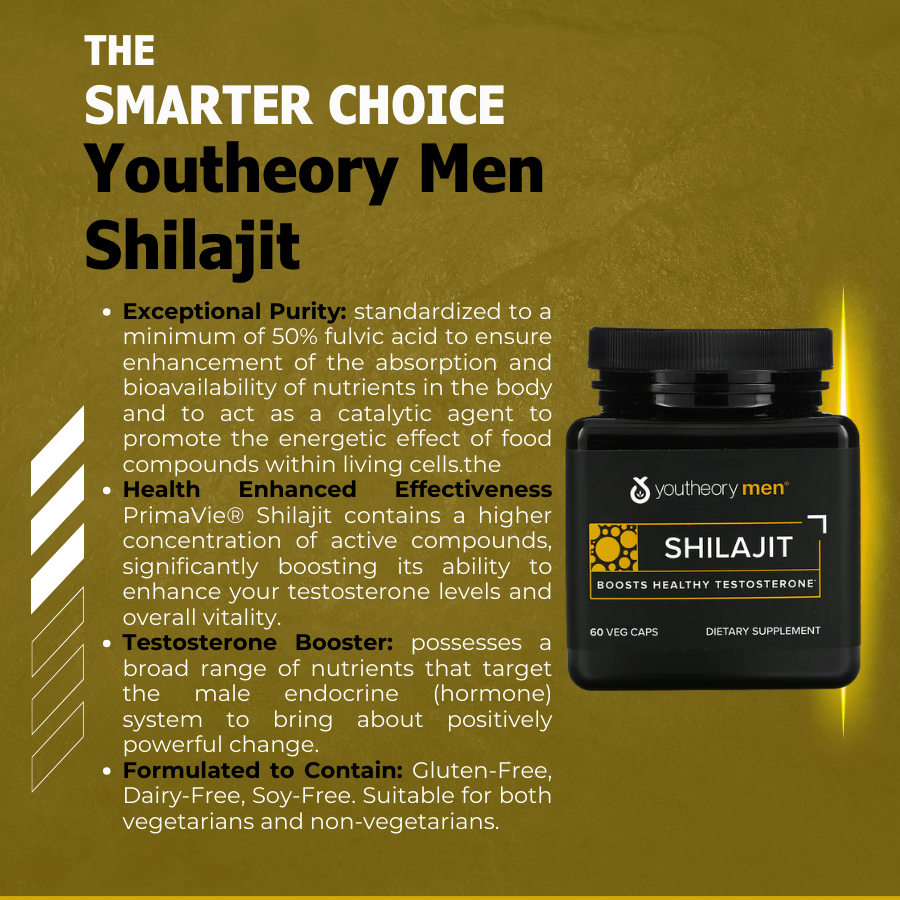 Youtheory, Shilajit, Testosterone Booster For Men, Enhanced Health ...