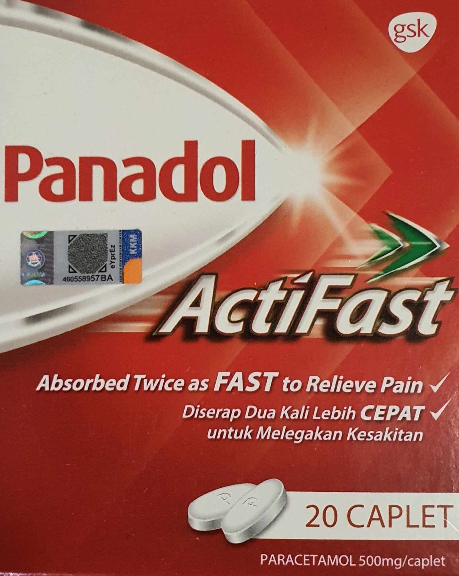 PANADOL Actifast, Paracetamol for Fast Pain Relief, Headache, Fever ...
