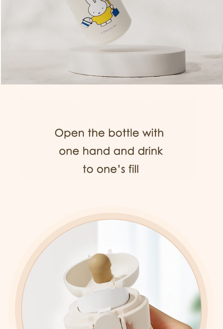 [SG Stock] Cute and Funny Miffy Thermos Cute Stainless Water Bottle with lid Tea Strainer Tea ...