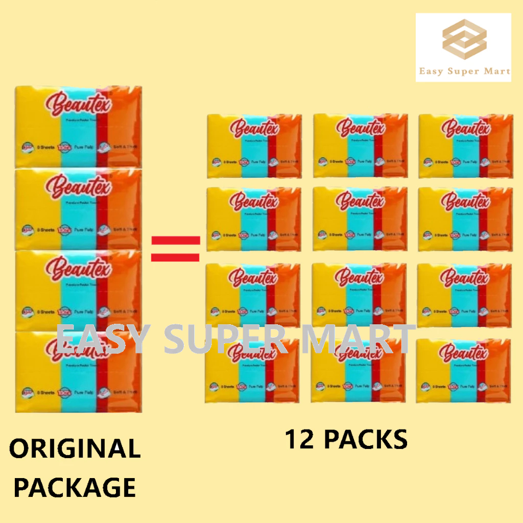Beautex 3 Ply Pocket Tissue, 12 Packs | Shopee Singapore
