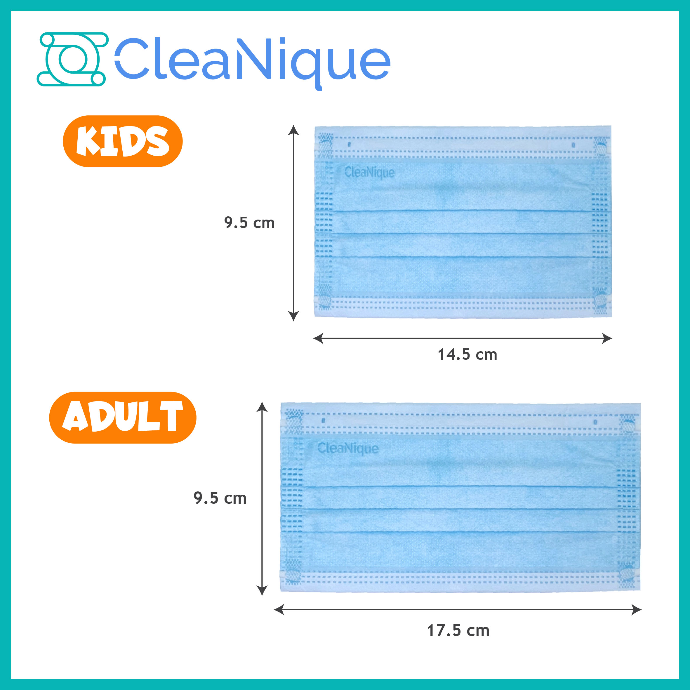 CleaNique 3-Ply Black/Blue/Pink/White Medical Face Mask EN 14683 SGS ...