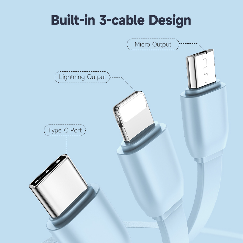 ROMOSS PHC10 10000mAh Power Bank Built in Lightning / Type-C / Micro ...
