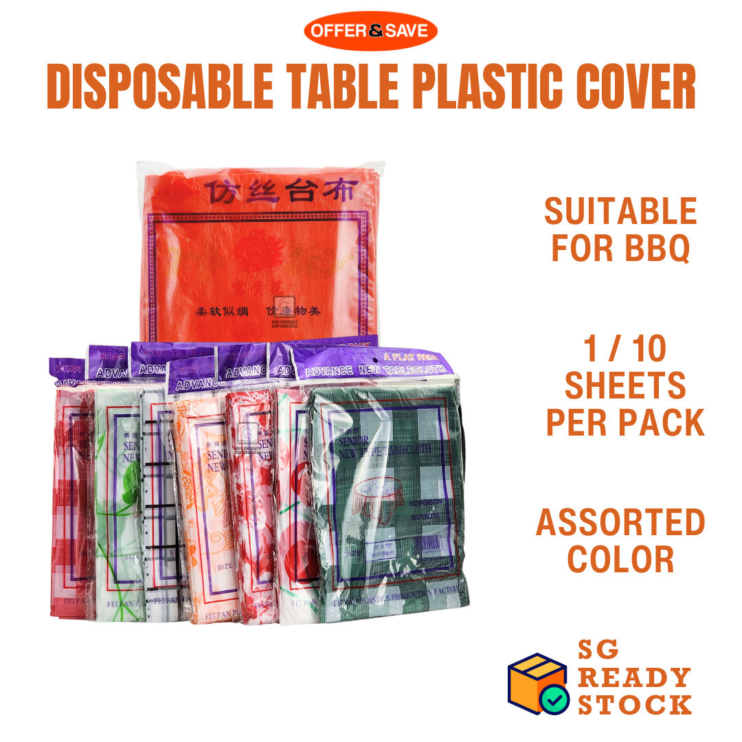 ONS Premium Plastic Table Cover 180cm x 180cm Disposable Table Cloth ...