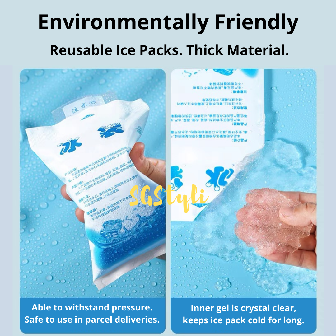 💯Ice Pack Reusable Gel for Cooler Box/ Multiple Size Ice Sports Injury ...