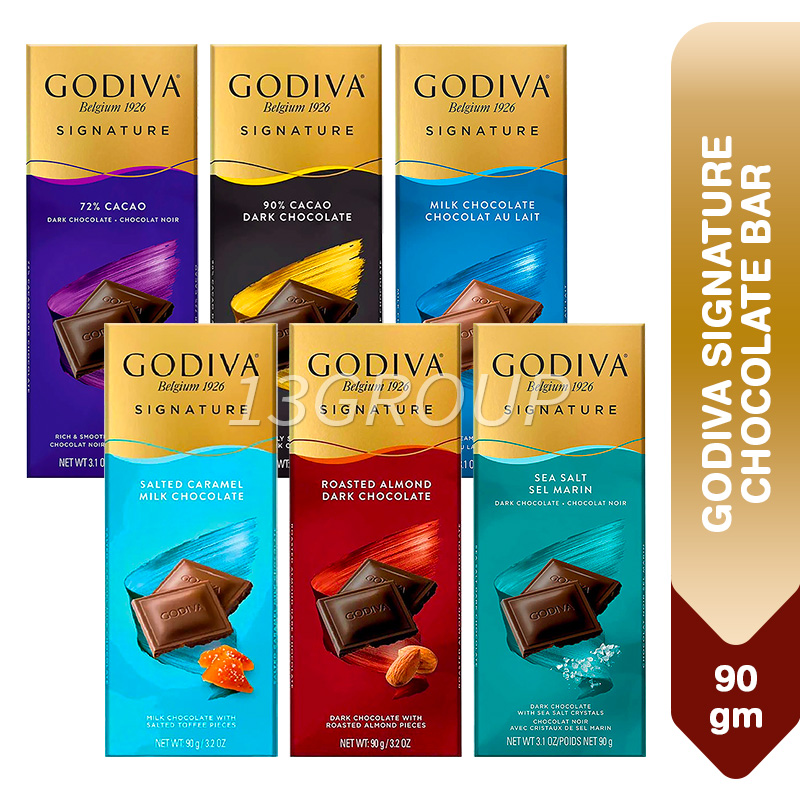 Godiva Signature Dark Chocolate Bar Milk Almond Assorted, 90g | Shopee ...