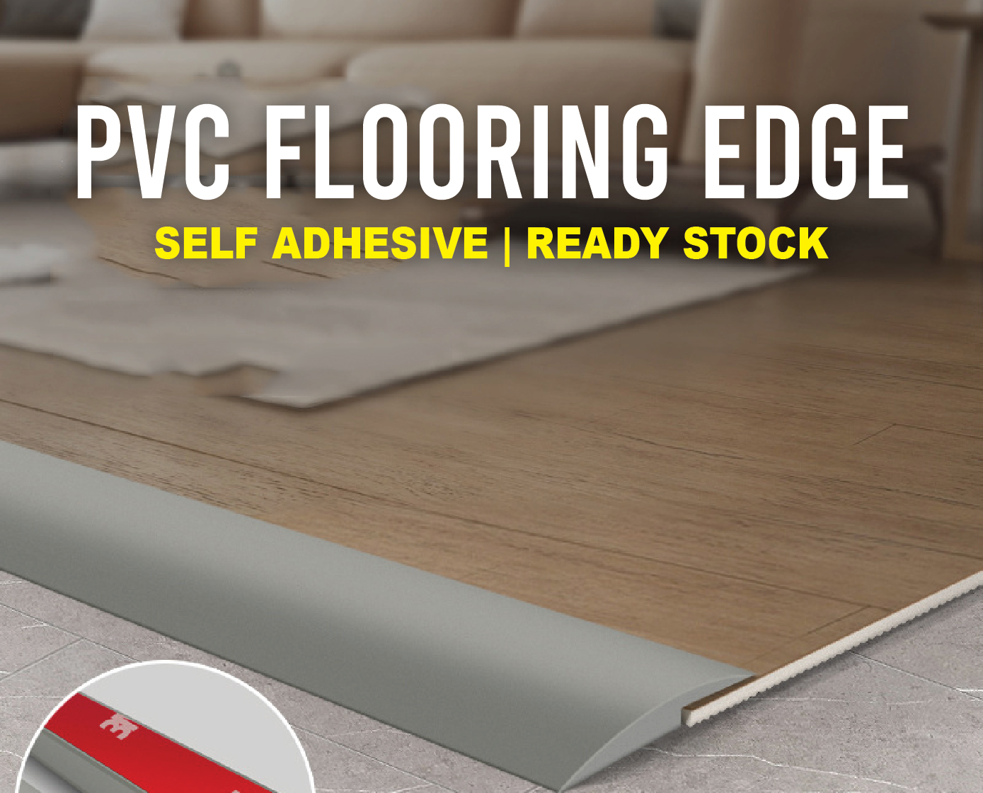 [Add On] Vinyl PVC Closing Edge Flooring Strip Self-adhesive seam Floor ...