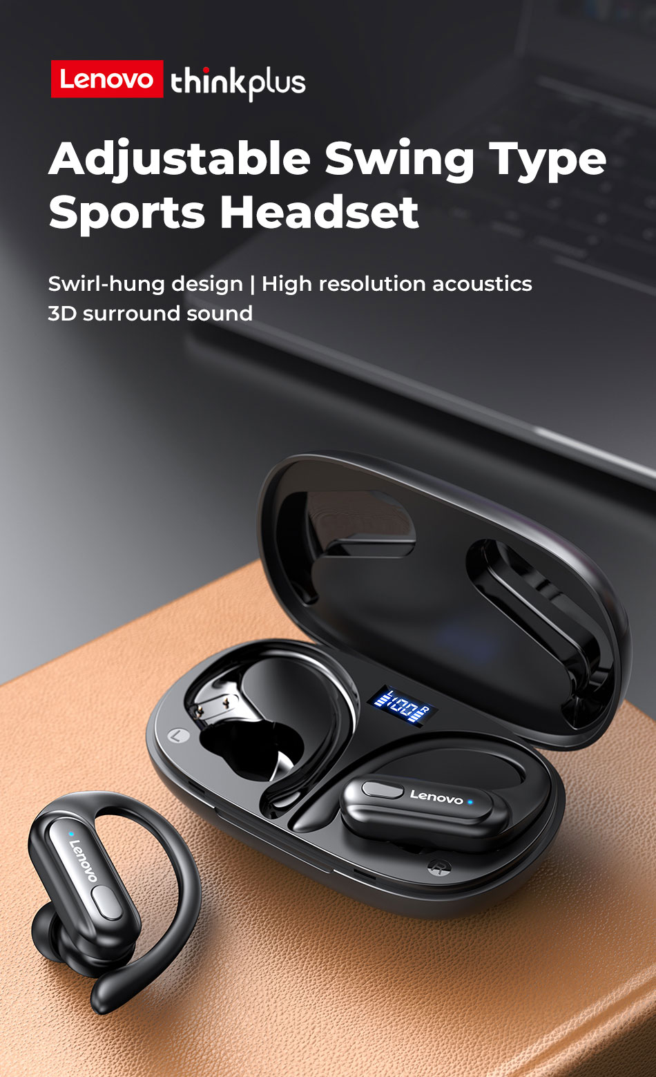 Lenovo Erazer XT60 Bluetooth Wireless Sports Earphone Earbud Headphone ...