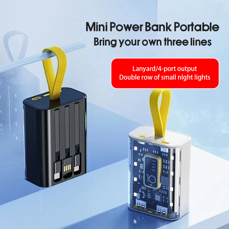 【SG Local Seller】20000 mAh Mini Power Bank Built-in 3 Cables ...