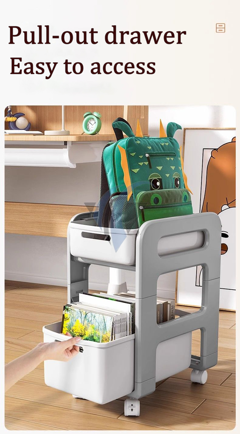 【TOP ONE】Multi-functional storage rack Wheeled bag trolley can move ...