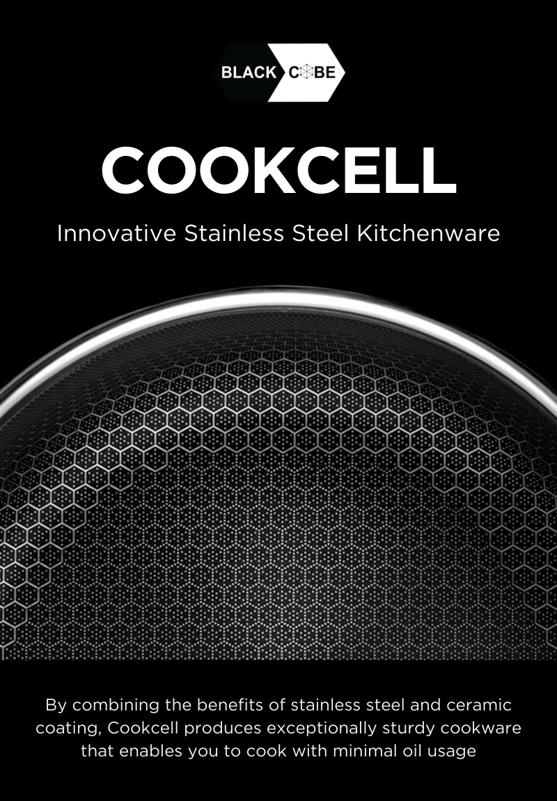 COOKCELL Blackcube Hybrid Korean Pot - 16cm / 22cm │ Non-Stick Ceramic ...
