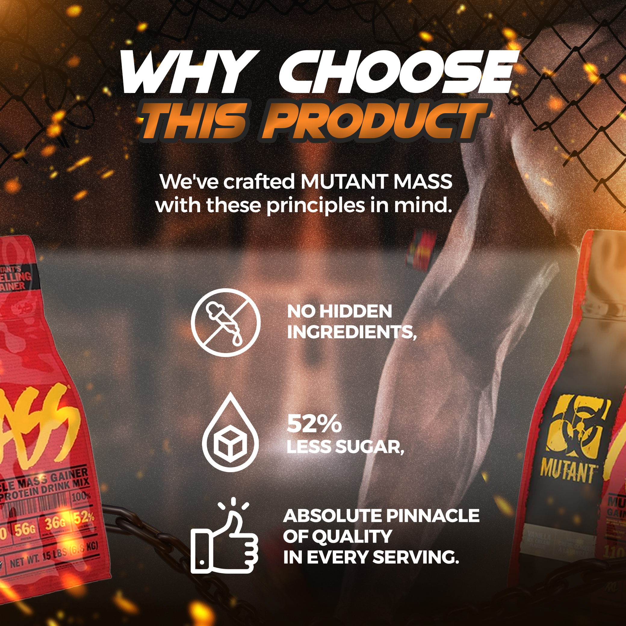 MUTANT MASS, Muscle Mass Gainer, Weight Gainer Protein Powder With Whey ...