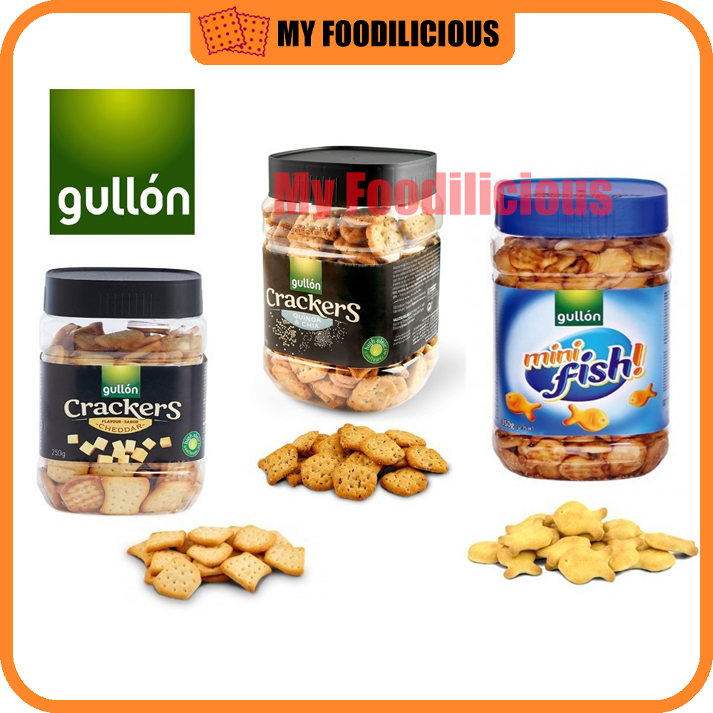 Gullon Mini Fish Crackers 350g/Gullon Mini Cracker Quinoa Chia 250g ...