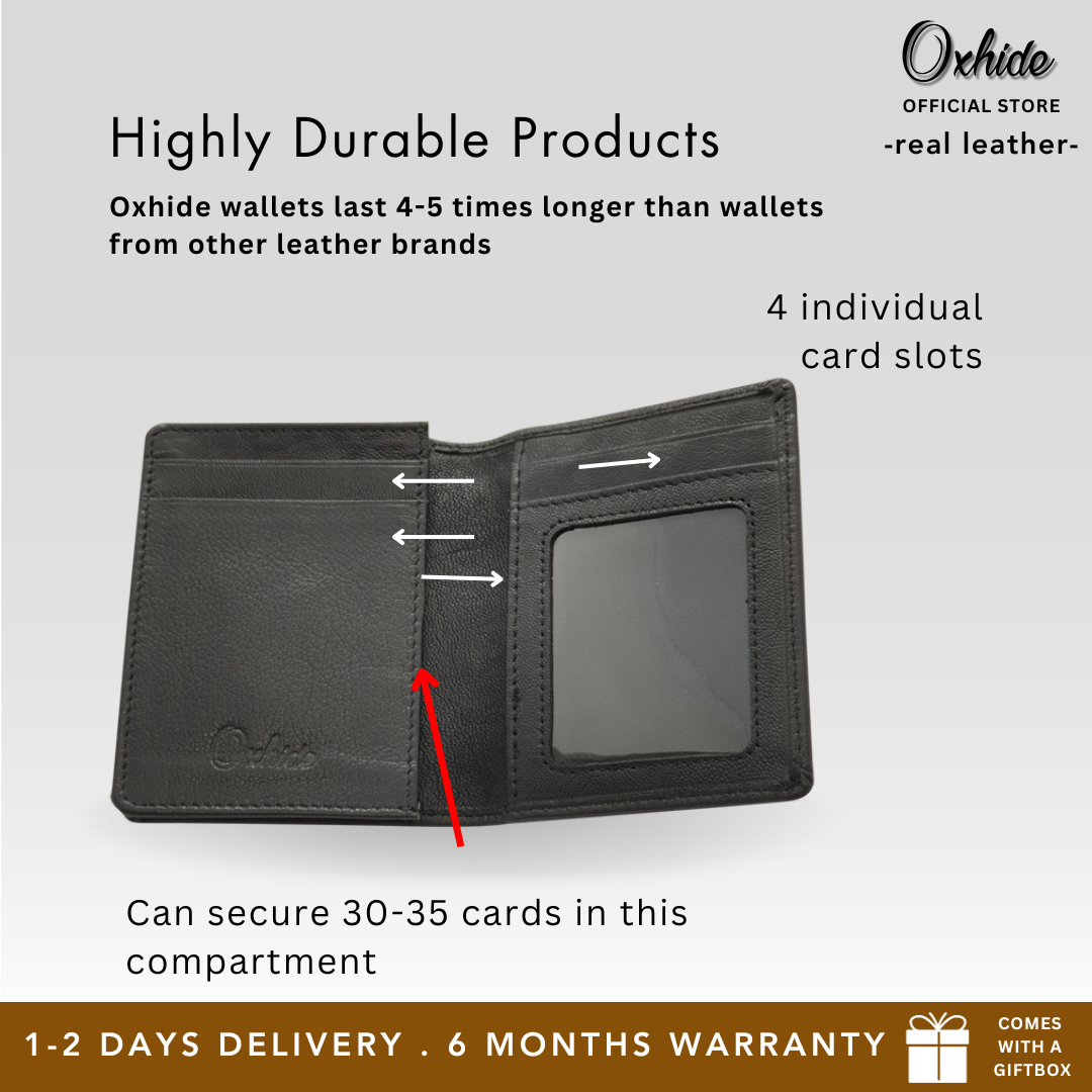 Leather Mini Wallet -Card holder- Bifold Leather Card Holder Oxhide ...