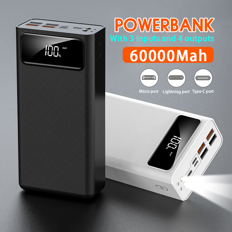 【SG】60000mAh Power Bank 4 USB Fast Charging Powerbank LED Digital ...