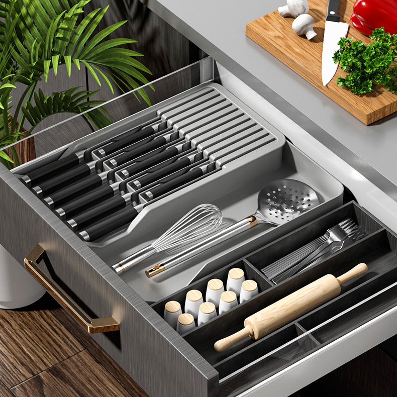 [SG Stock] XL Knife Drawer Storage | Kitchen Knife Block | Cutlery ...
