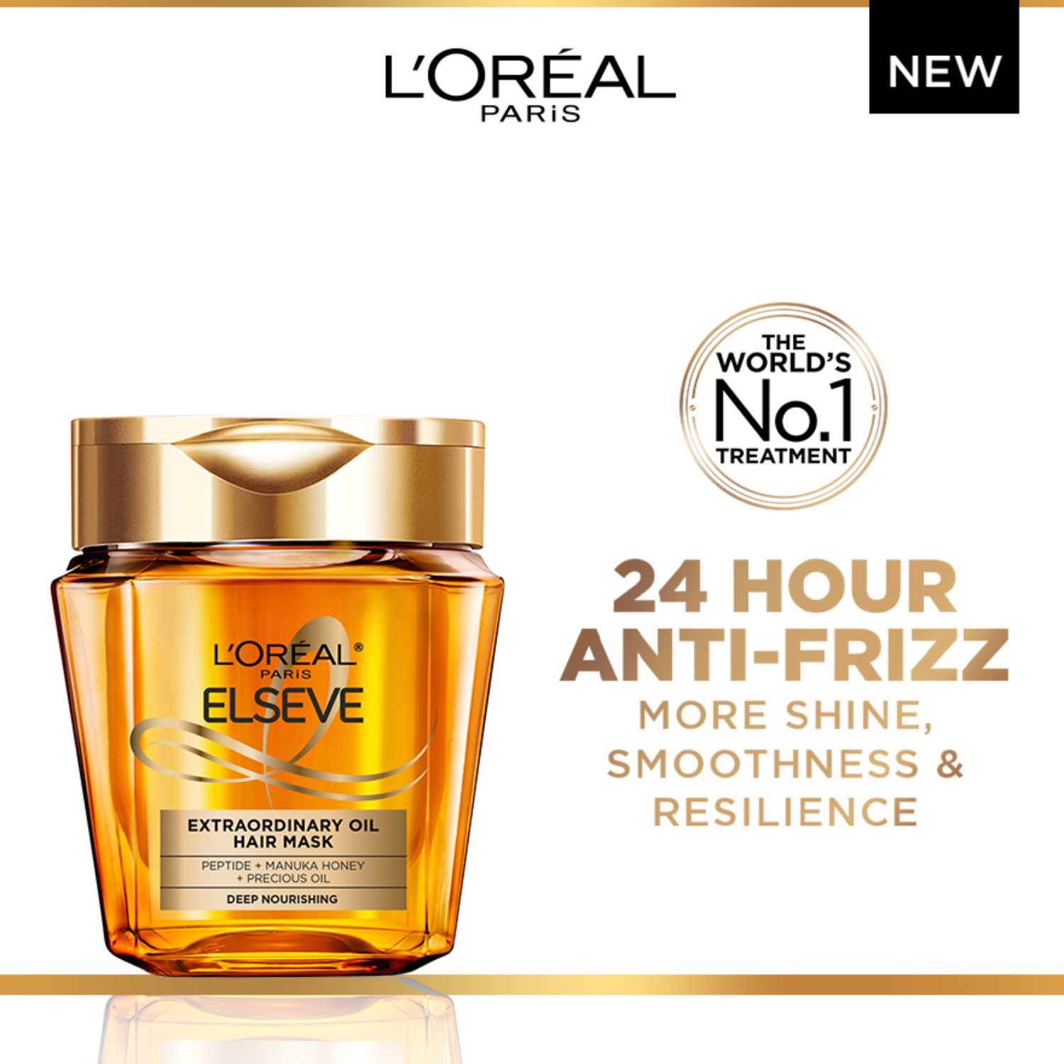 L'OREAL PARIS ELSEVE Extraordinary Oil Hair Mask (24Hr Anti-Frizz ...