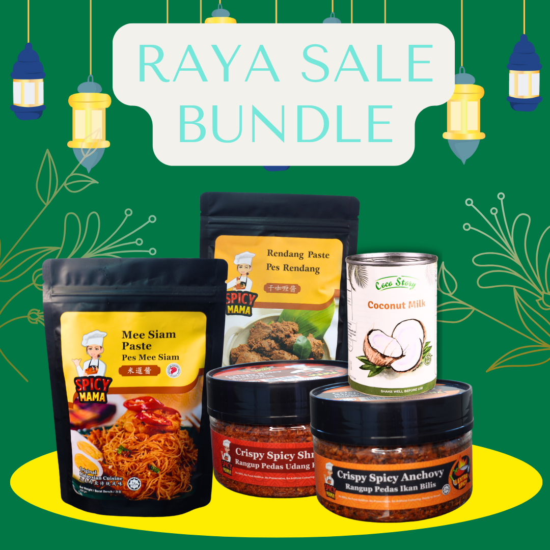 Raya Bundle Set - Rendang Paste, Mee Siam Paste, Spicy Anchovy and Shrimp, Coconut Milk 17% Fat ...