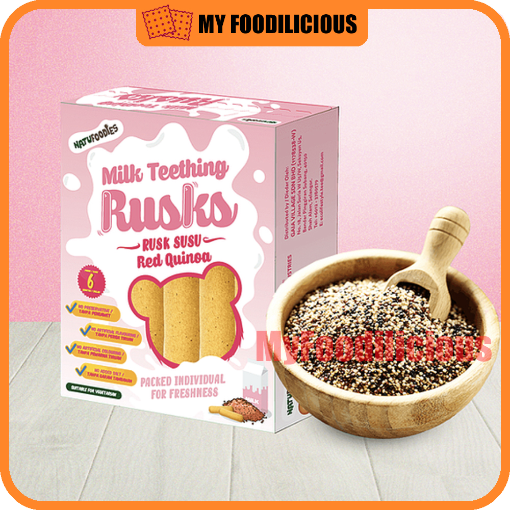 Natufoodies Baby Milk Teething Rusks Cracker 90g 6 Months Rusk Susu ...