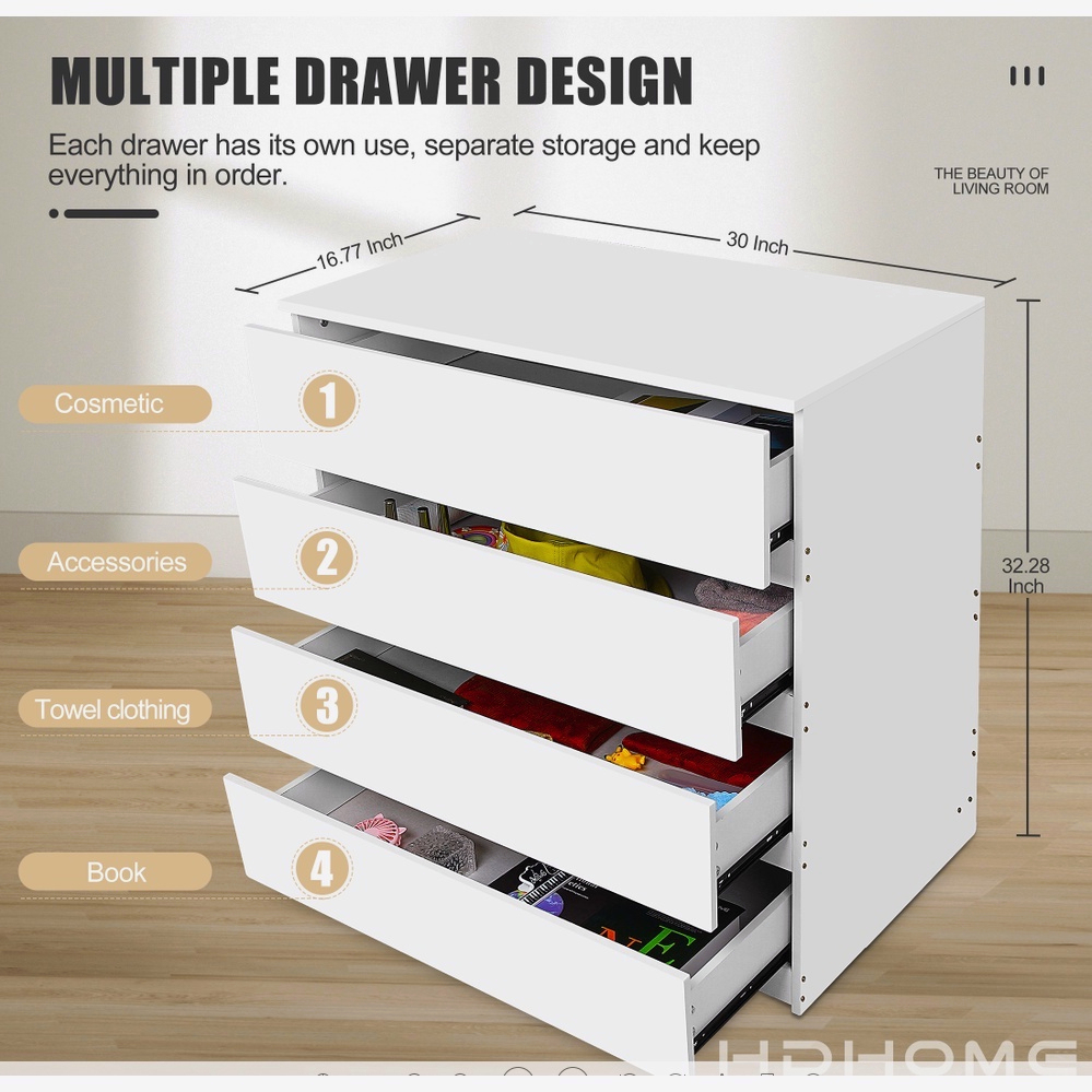 SNB 3/4/5 Layer Solid Wood Drawer Storage Tall Chest chest drawer chest ...