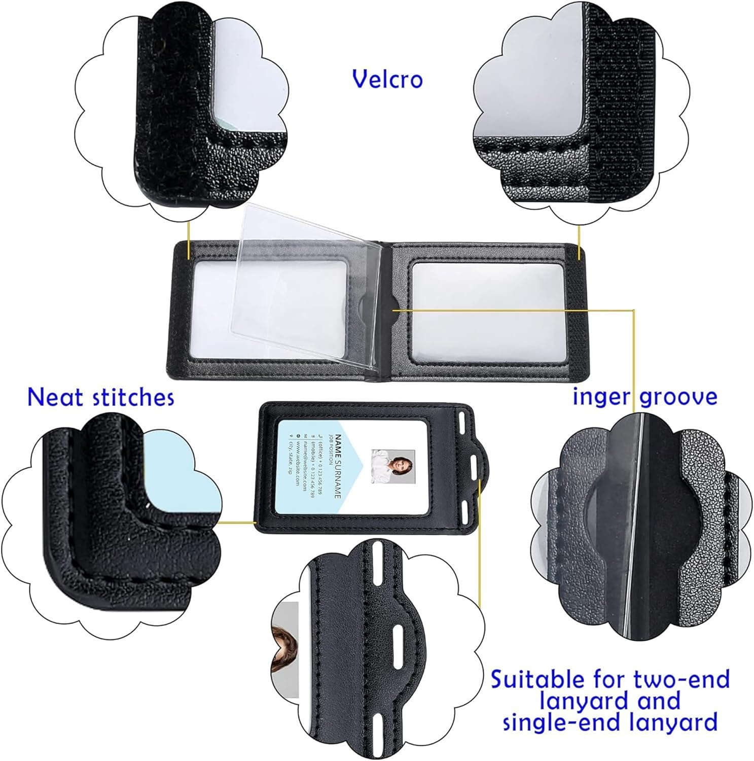 🔥SG Seller🔥 ID Card Holder Trifold Duty Cardholder PU Leather With ...