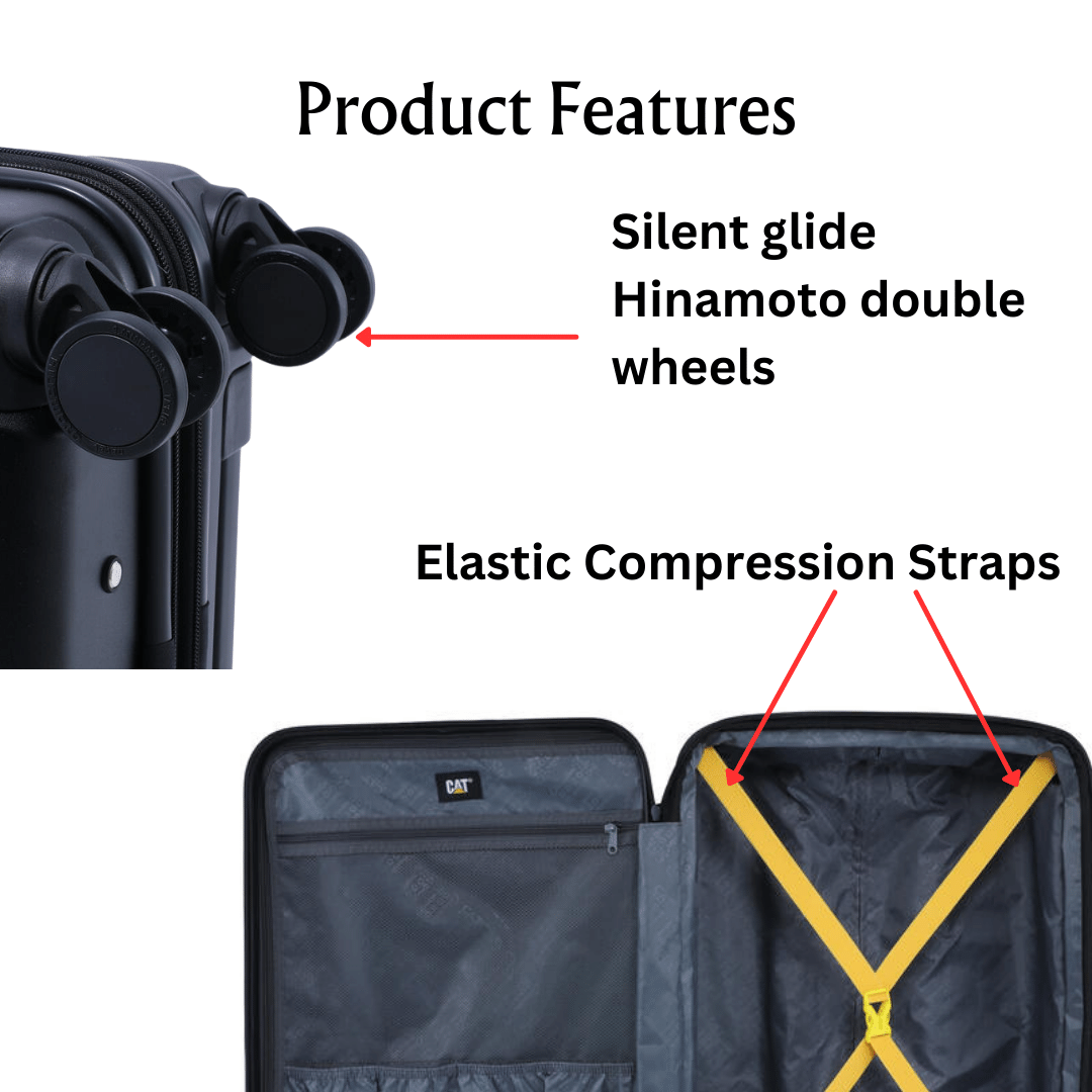 CAT | Cat Cargo | Stealth Medium 24" Hard Case Trolley Luggage | TSA ...