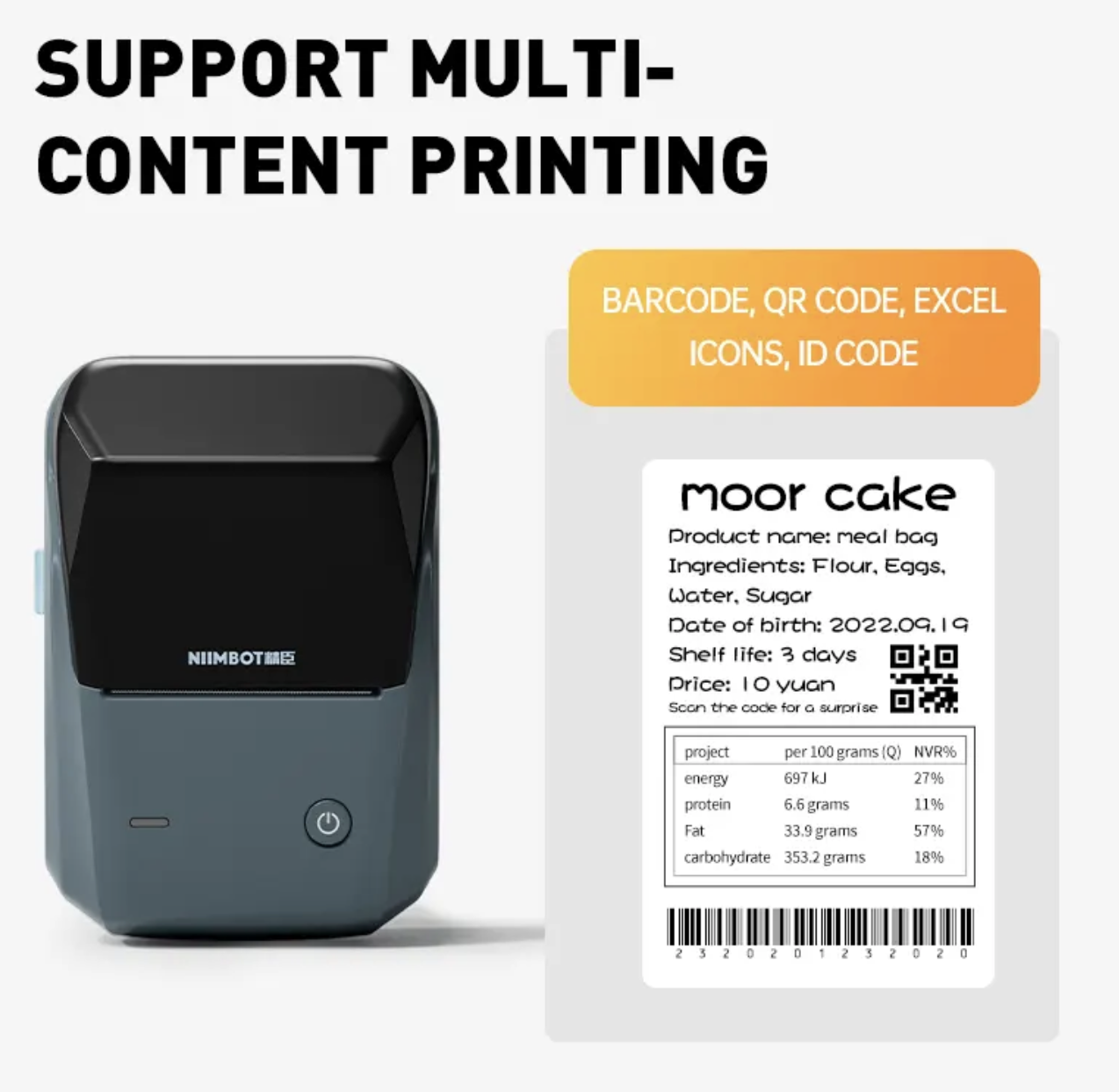 NIIMBOT B1 Portable Thermal Inkless Label Printer | Shopee Singapore