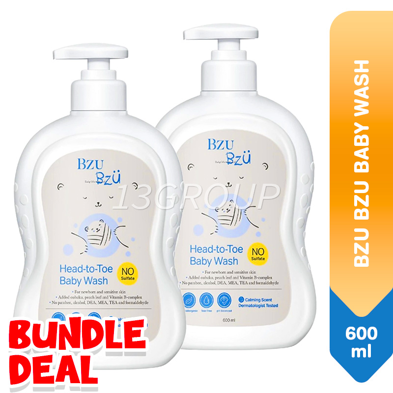BZU BZU Head To Toe Baby Wash Shampoo For Newborn Sensitive Skin, 600ml ...