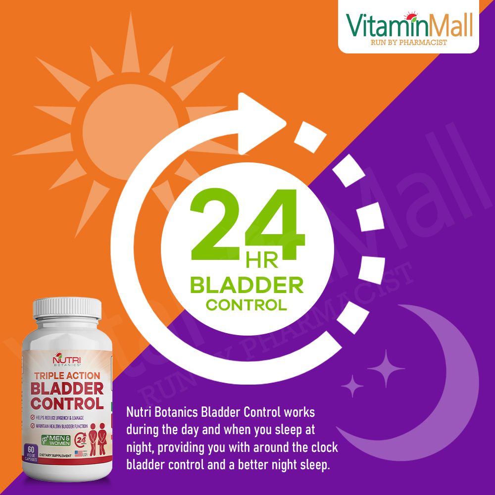 [TWIN PACK] Nutri Botanic Triple Action Bladder Control Supplement - Reduce Urinary Urgency ...