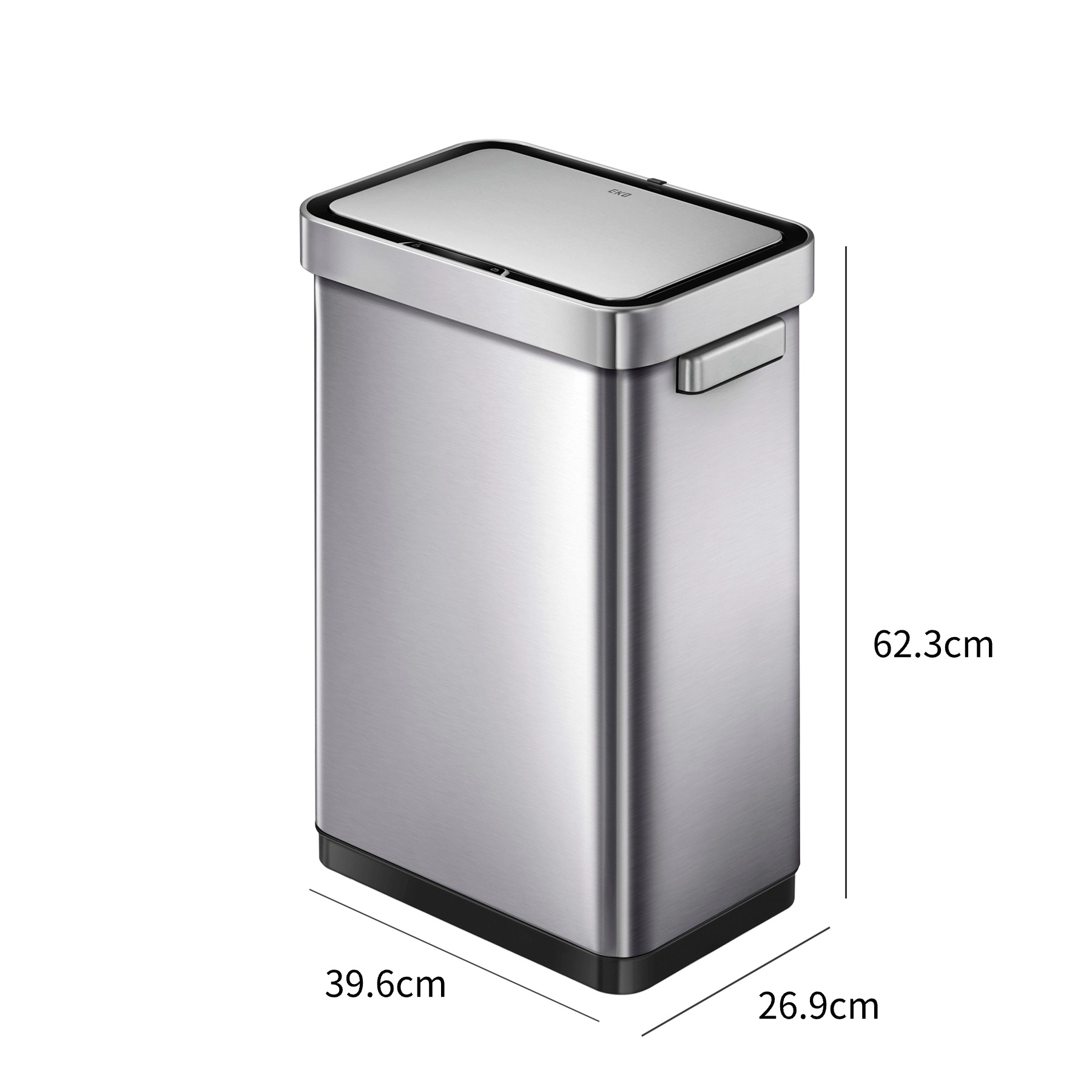EKO Kitchen Motion Sensor Bin 50L Soft Closing Stainless Steel Rubbish ...