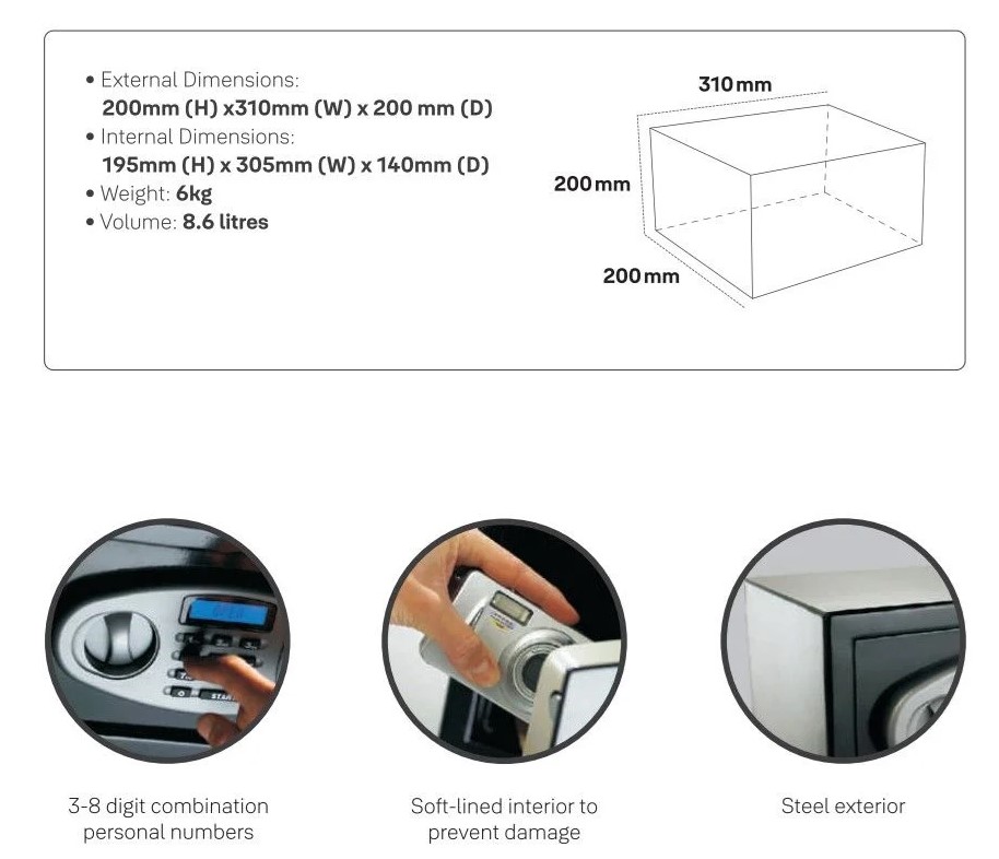Yale Standard YSS/200/DB2 Digital Home Small Safe (200x310x200mm) (1 ...