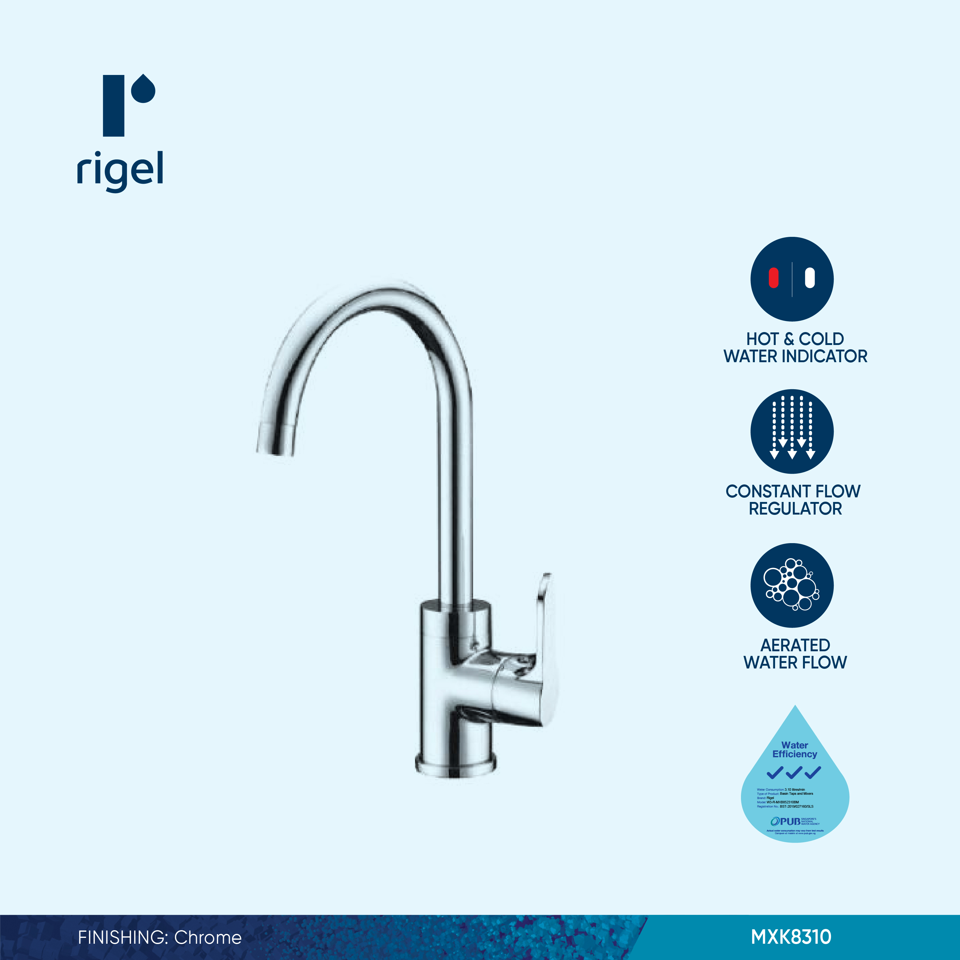 RIGEL Kitchen Faucet Mixer Tap DL8310 | Shopee Singapore