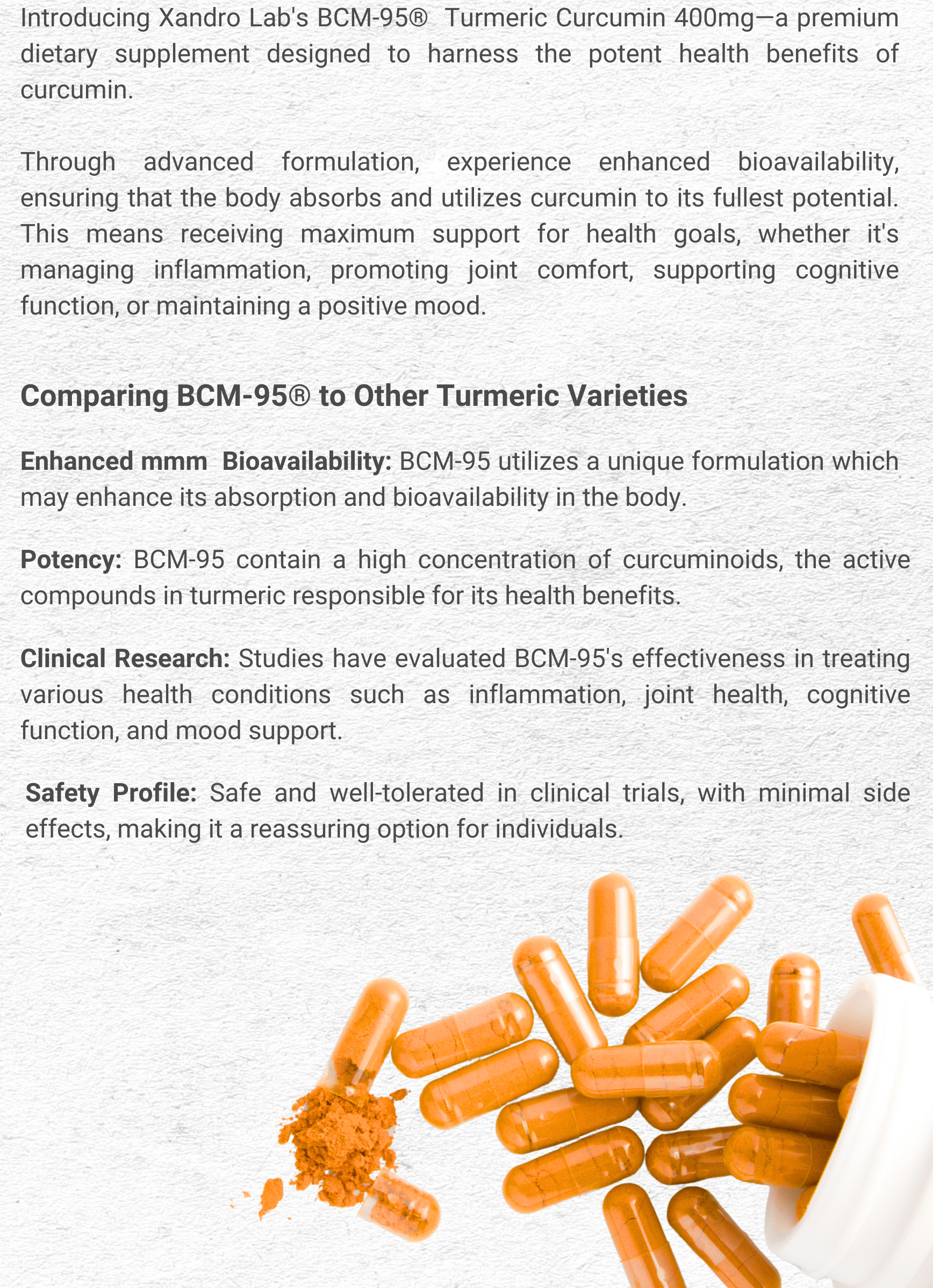 Xandro Lab BCM-95® Turmeric Curcumin 400mg [Bundle of 3] - Ease Joint Discomfort, Aid Digestion ...
