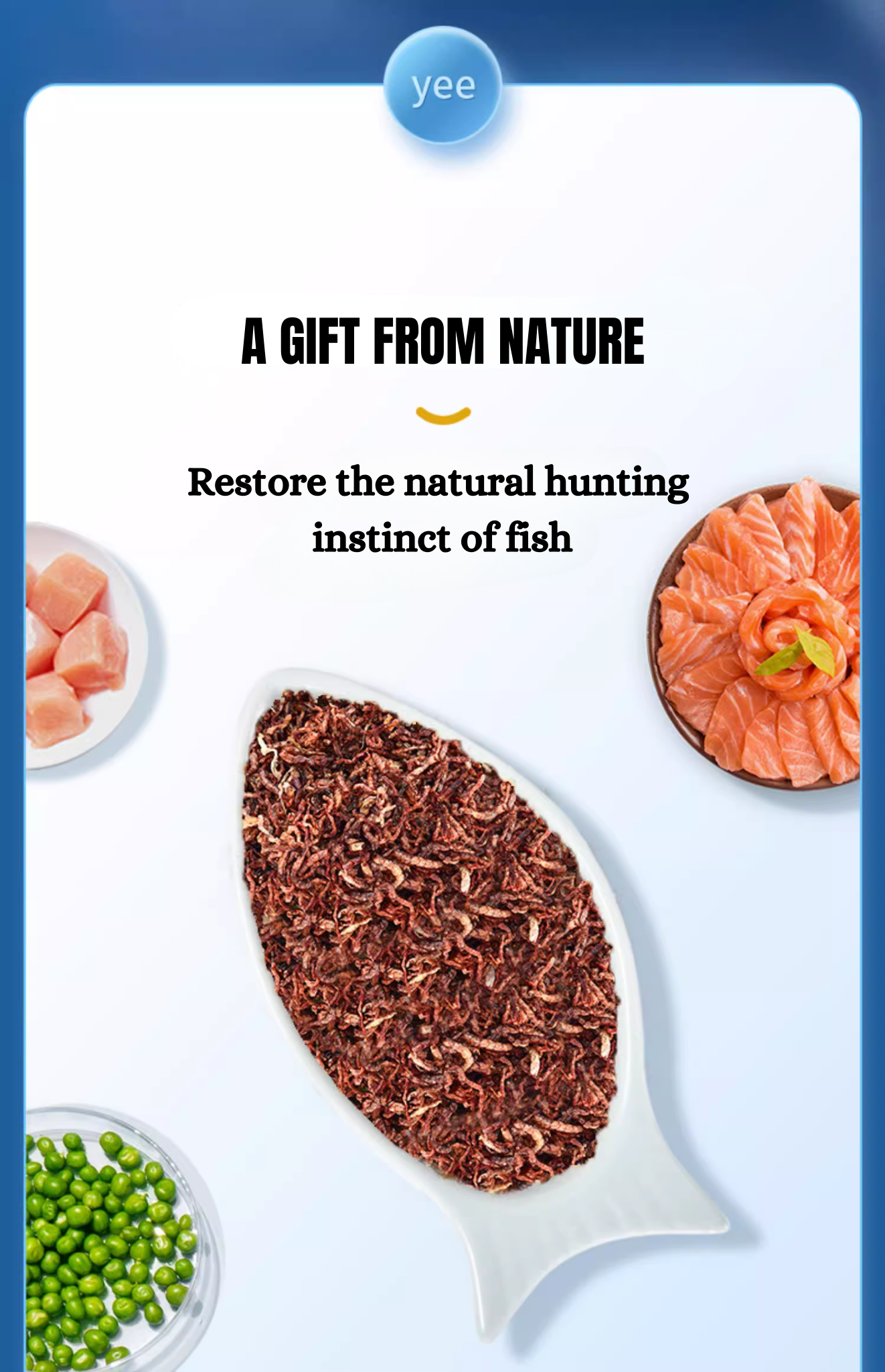 YEE Aquarium Fish Food Pellet, Freeze Dried Red BloodWorm For Tropical ...