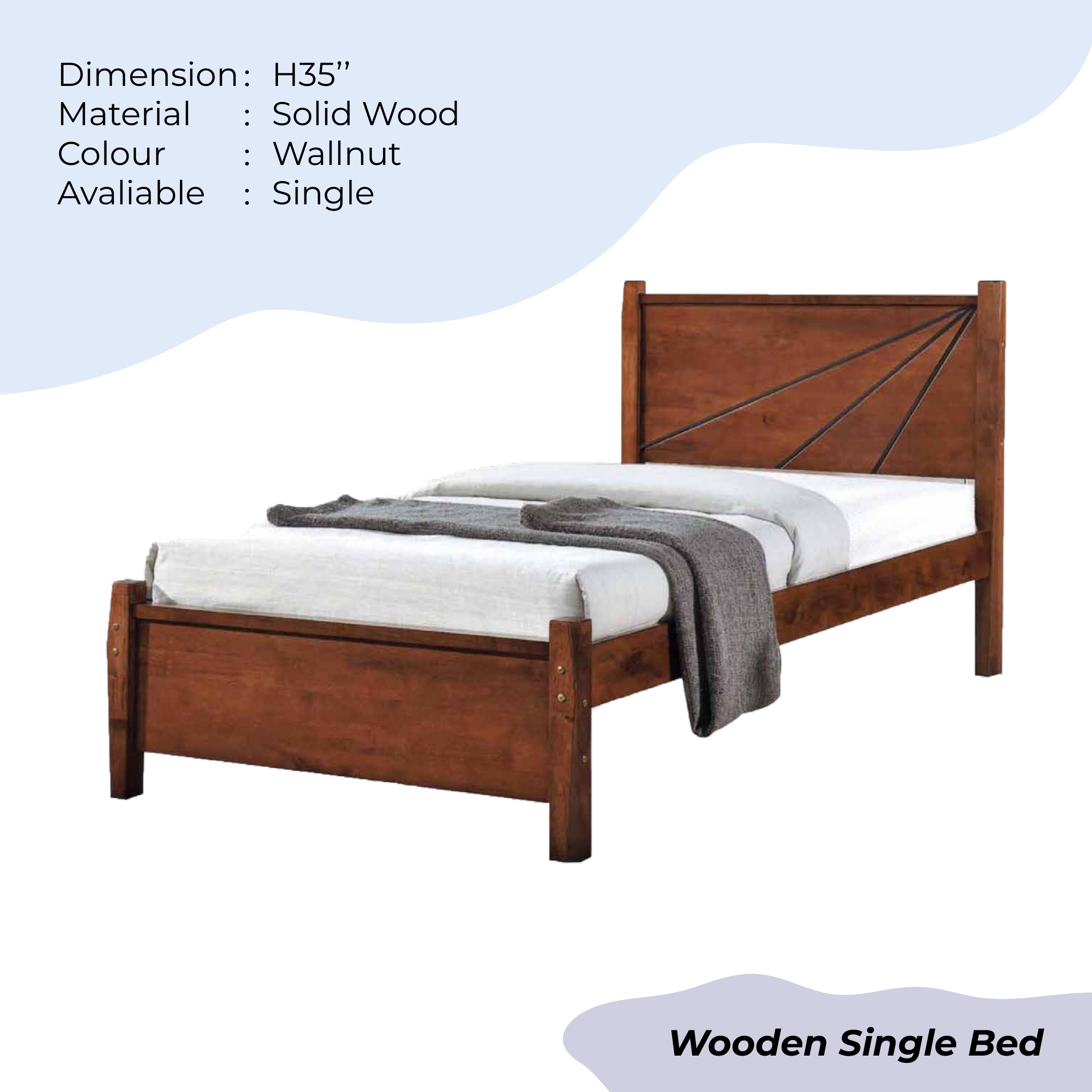 WOODEN BED / SINGLE BED / PULL OUT BED / BEDFRAME WITH PULL OUT / DAY ...