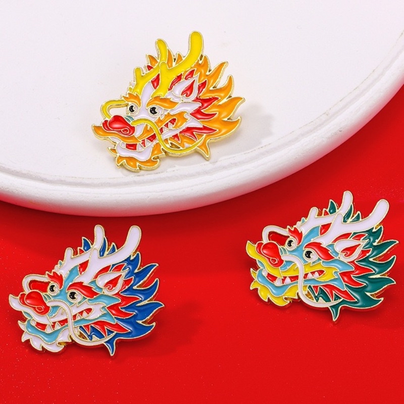 Spot Delivery·Dragon CZ-01-04 Brooch 3.2*3.5cm Metal Badge clothes bags ...