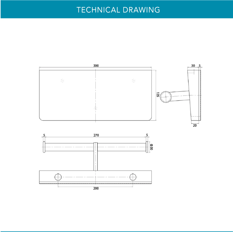 RIGEL Gallant Matte Black with Sintered Stone Tray Toilet Paper Holder ...