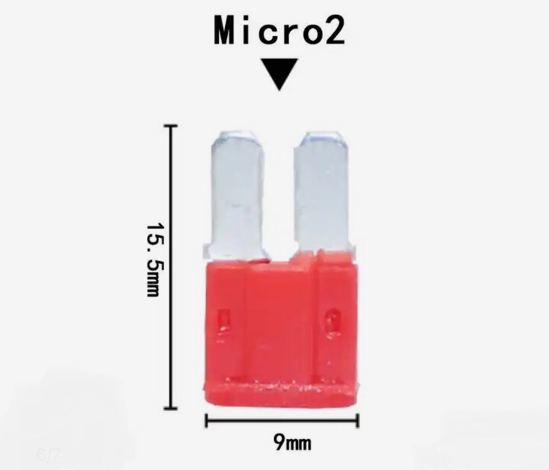micro 2, micro mini fuse 12v 3A, 5A, 7.5A, 10A, 15A, 20A, 25A, 30A, 40A ...
