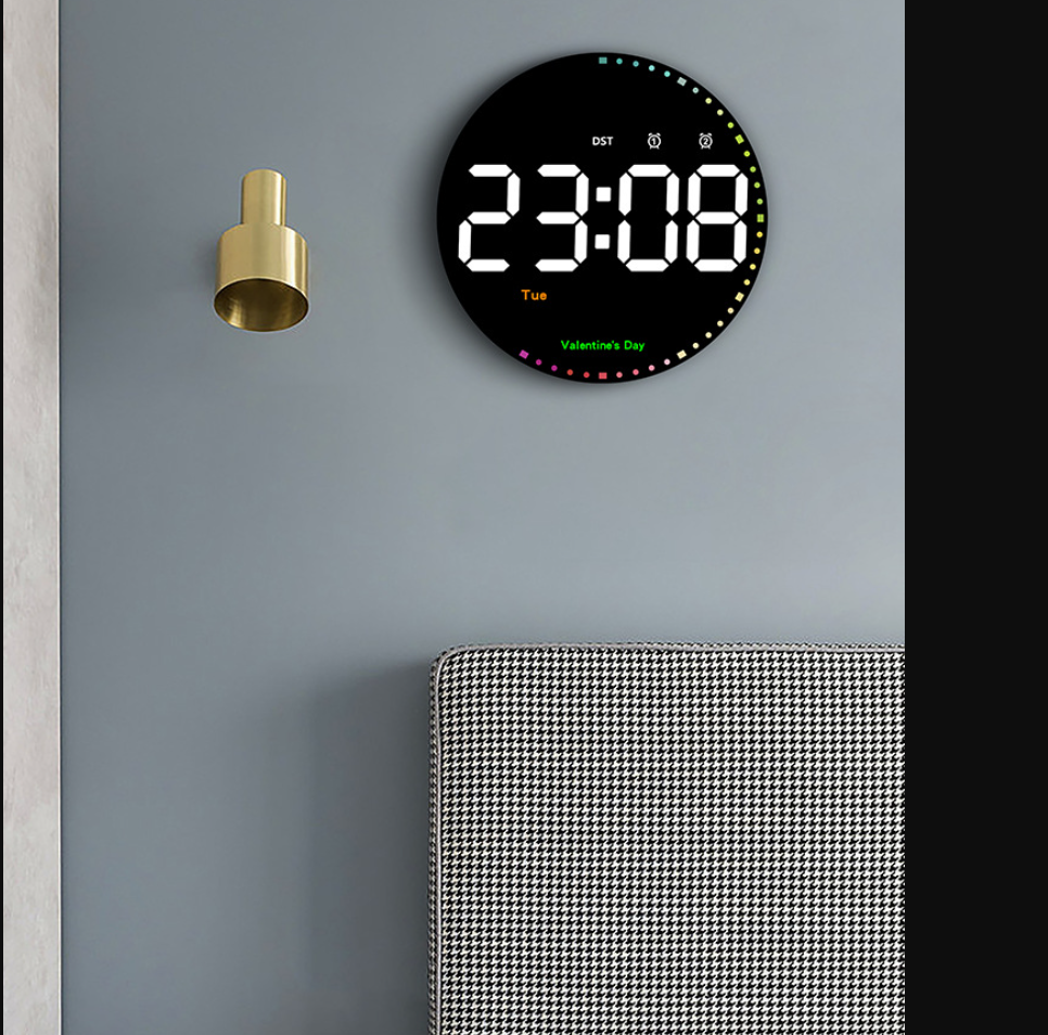 Led Digital Electronic Clock Perpetual Calendar Wall Clock Living Room ...