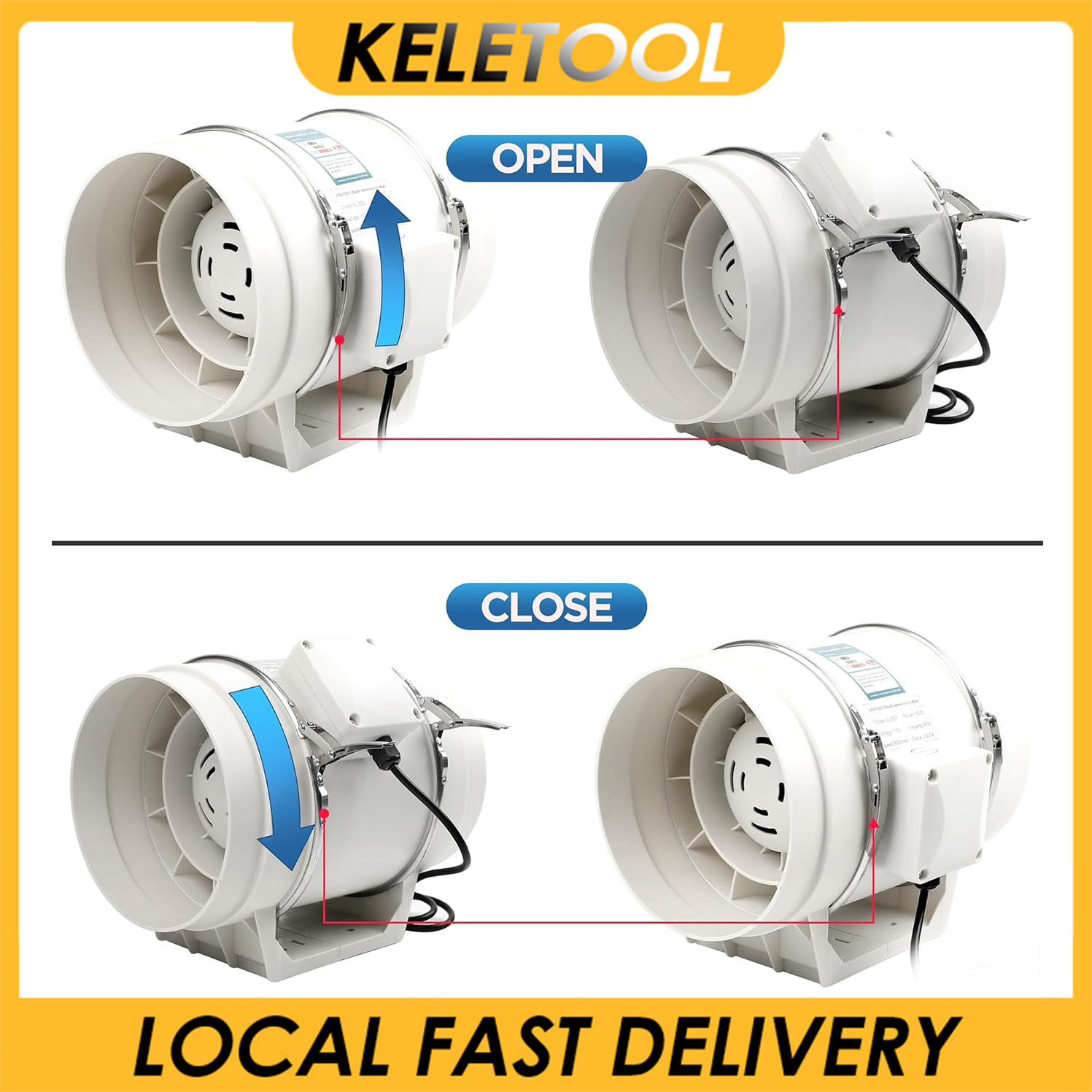 4''6''8'' Powerful Extractor Fan inline Duct Fan Industrial Exhaust ...