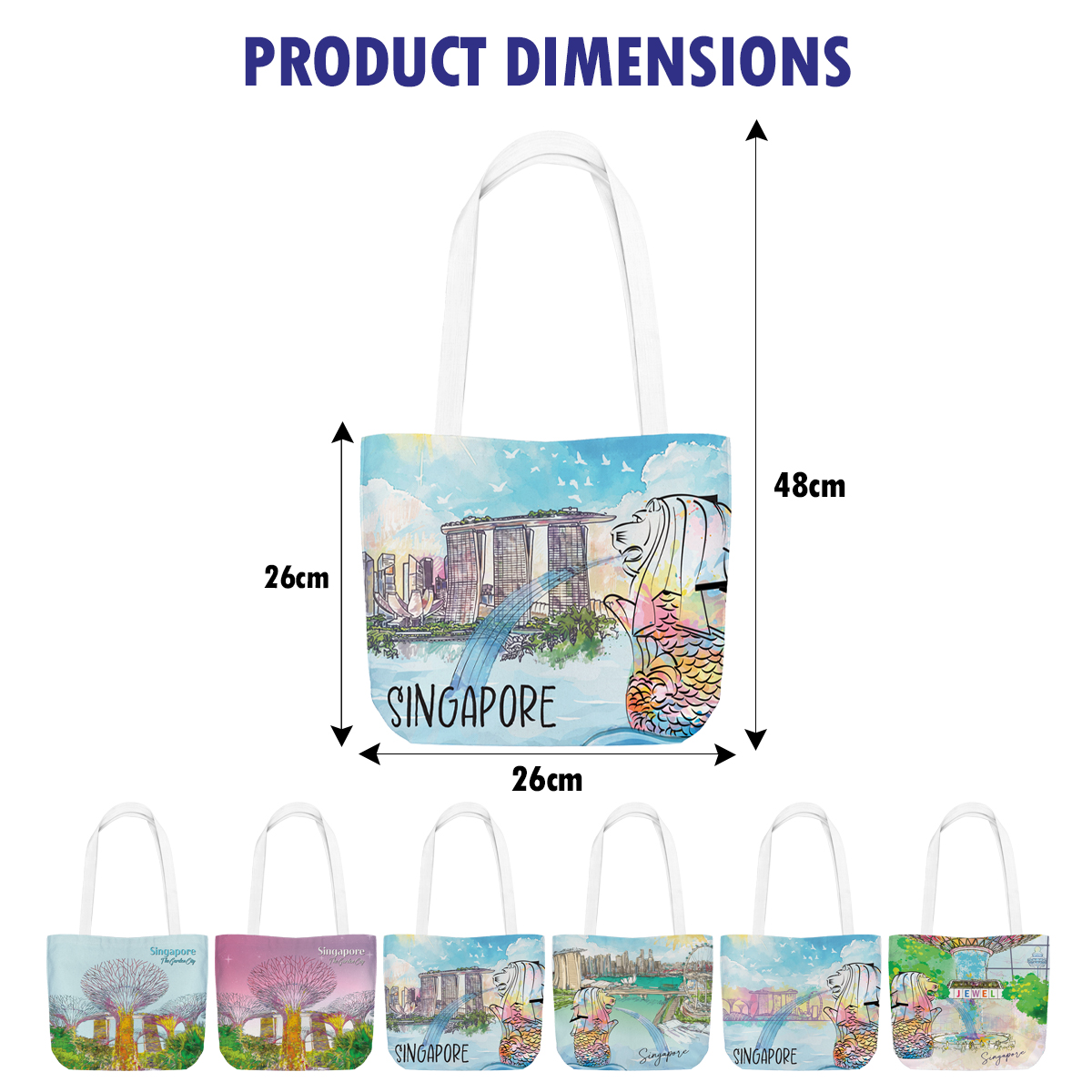 [SG Ready Stock] Singapore Design Tote Bag*Singapore Souvenir | Shopee ...