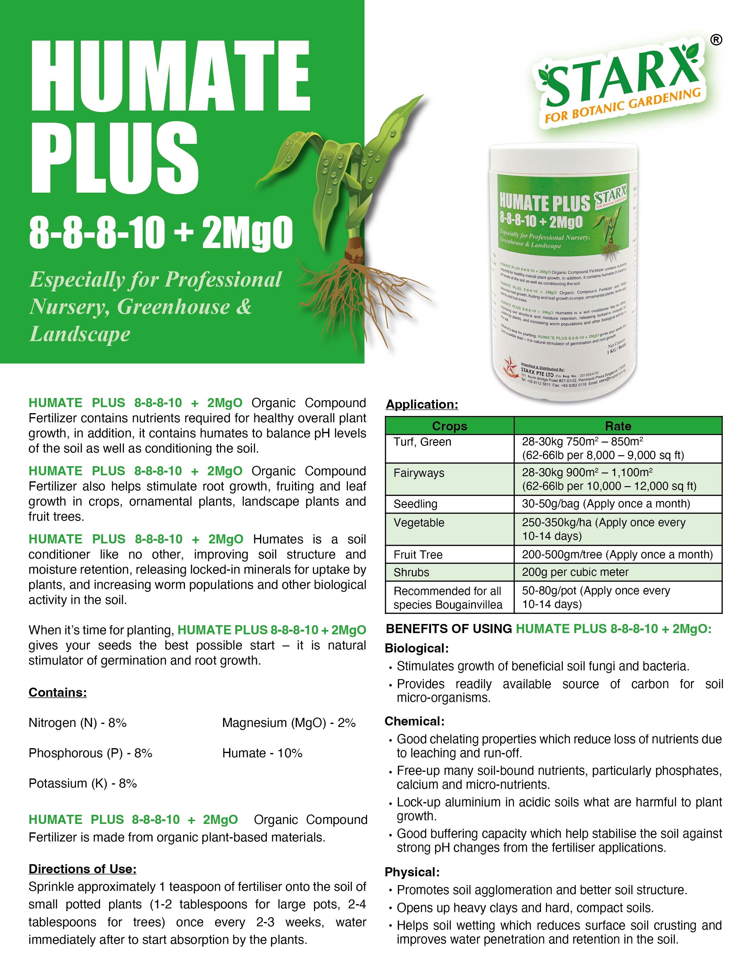 STARX 🇸🇬 | Humate Plus 8+8+8+10+2MgO (1kg) - Organic Compound ...