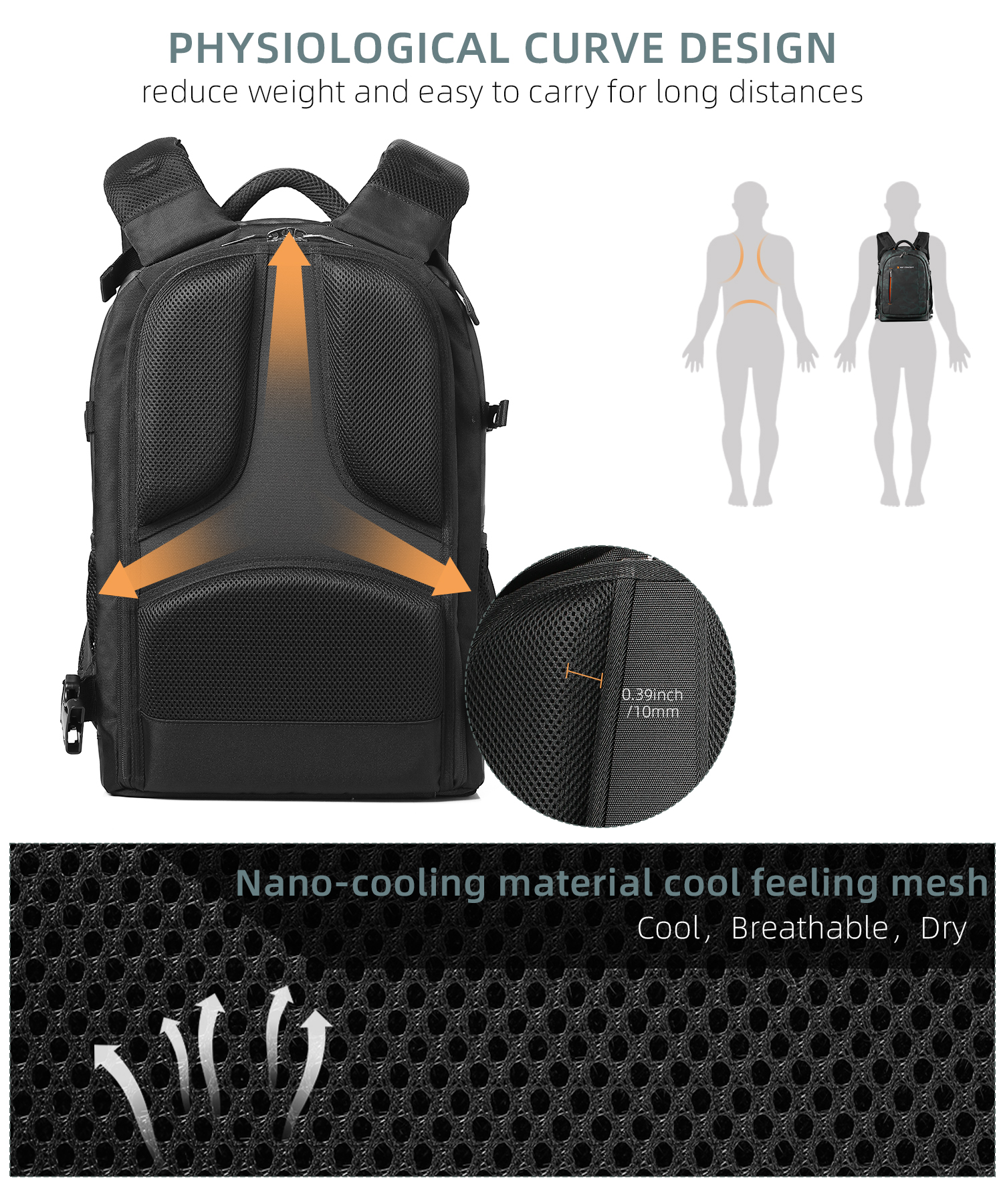K&F CONCEPT 25L Camera Waterproof Backpack +Rain Cover +Audio Jack ...