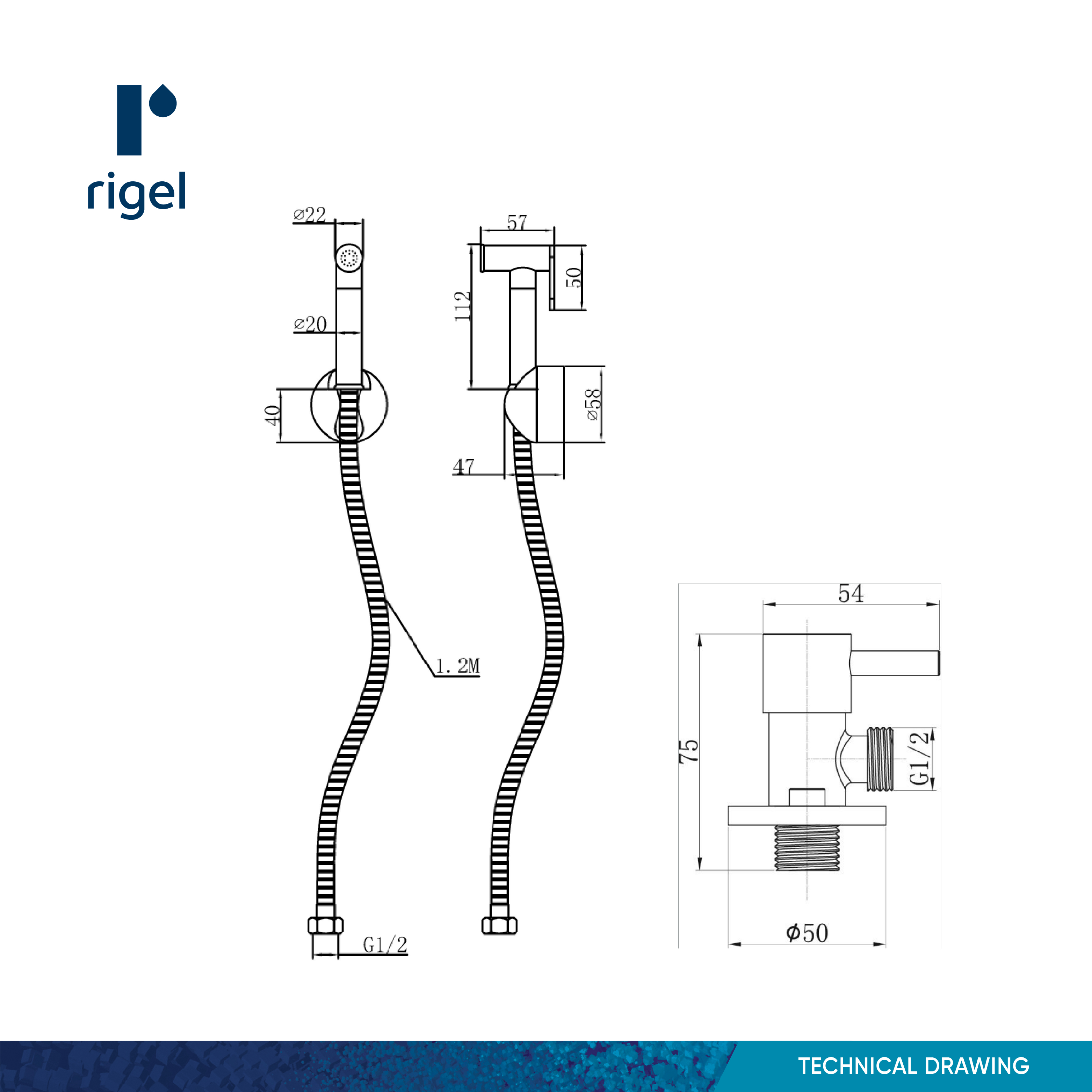 [P.O] RIGEL Matte Black Bidet Spray Set (Angle Valve & Bidet Sprayer) - SA013TS (BM) - Early to ...