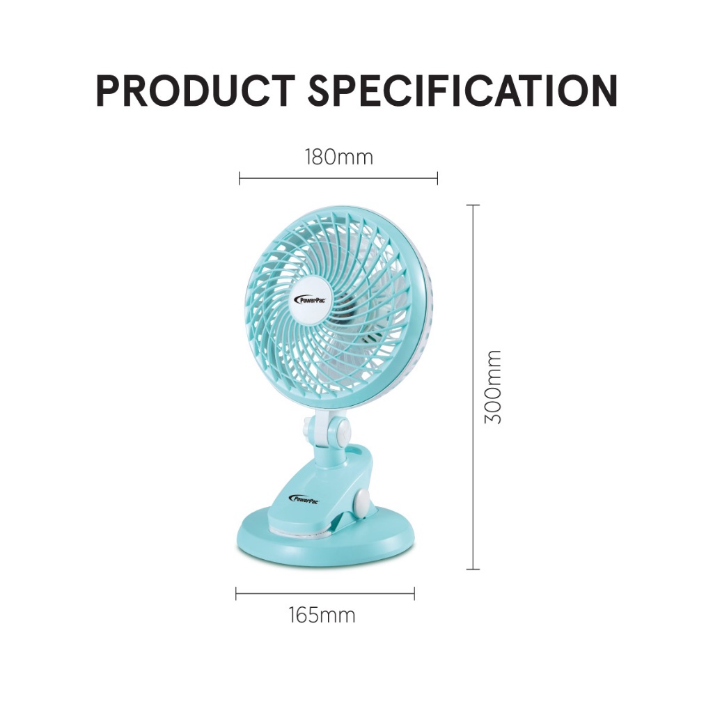 PowerPac USB Fan, Portable Fan | Rechargeable Fan | Clip Fan | Desk Fan ...
