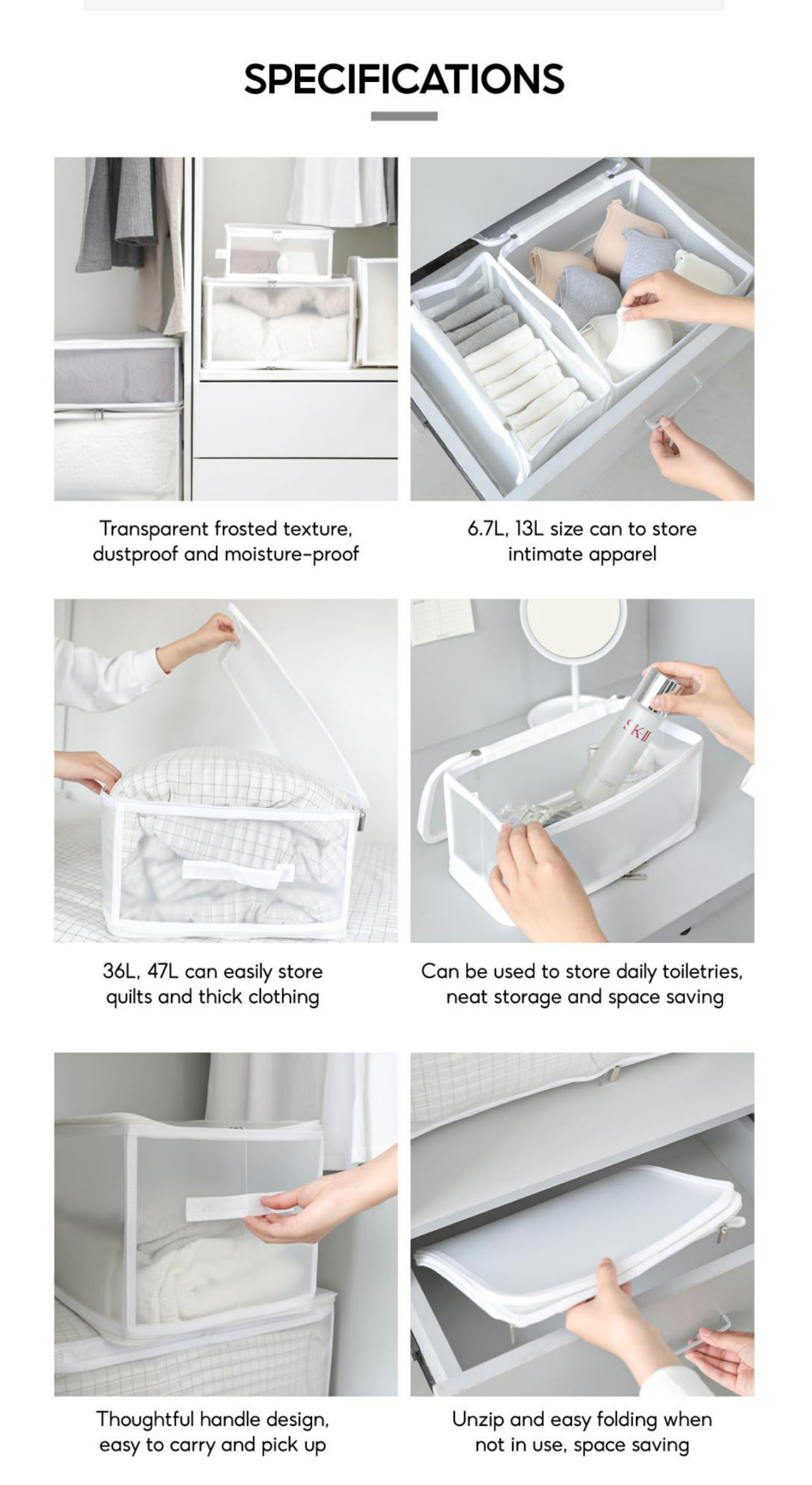 SG Transparent Wardrobe Organizer / Clothes Storage Box / Foldable ...