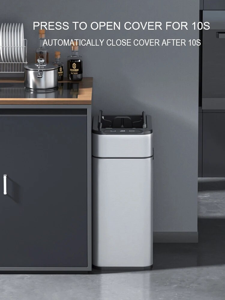 Sensor Dustbin With Lid Automatic Open Dustbin For Kitchen Rubbish ...